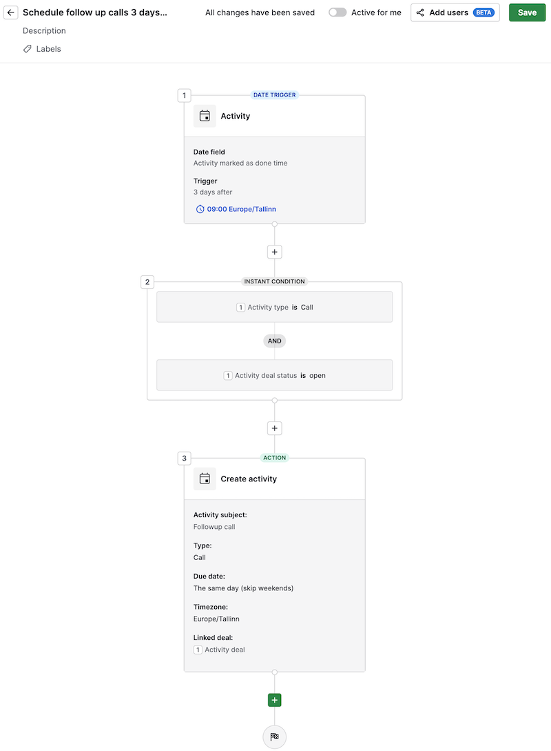 自動化：日期觸發器的使用案例 - Knowledge Base | Pipedrive
